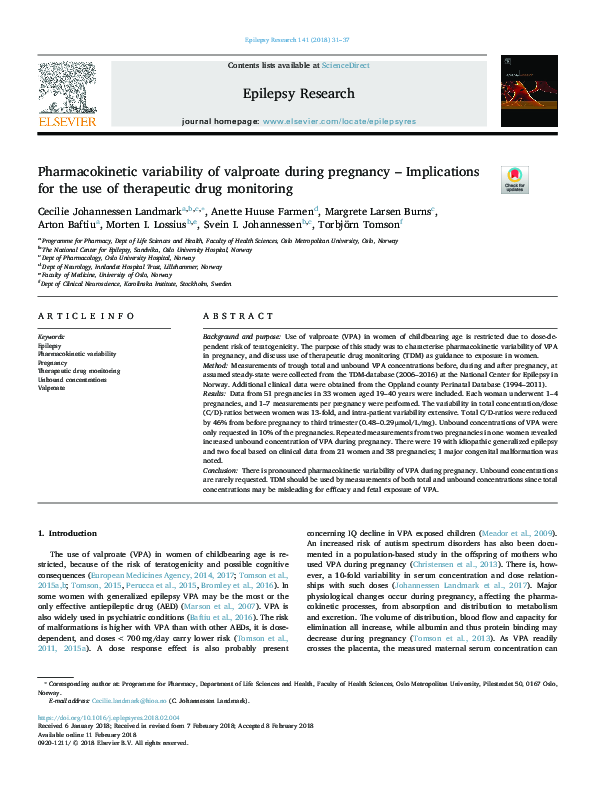 (PDF) Pharmacokinetic variability of valproate during pregnancy ...