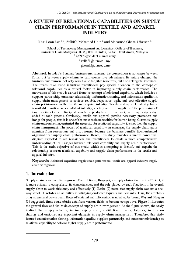 (PDF) A Review of Relational Capabilities on Supply Chain Performance ...