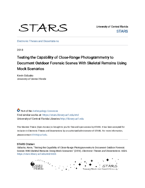 (PDF) Testing the Capability of Close-Range Photogrammetry to Document ...