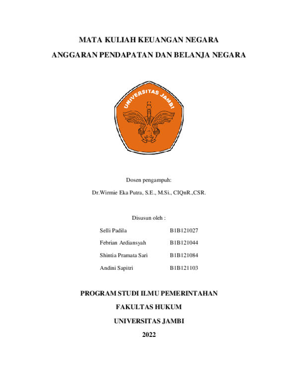 (PDF) Anggaran Pendapatan dan Belanja Negara (APBN)
