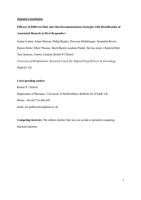 (PDF) Efficacy of Different Hair and Skin Decontamination Strategies ...