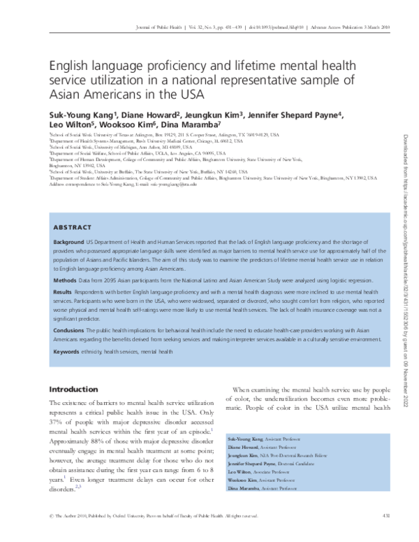 (PDF) English language proficiency and lifetime mental health service ...
