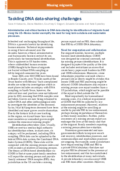 (PDF) Tackling DNA data-sharing challenges