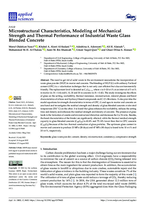 (PDF) Microstructural Characteristics, Modeling of Mechanical Strength and Thermal Performance ...