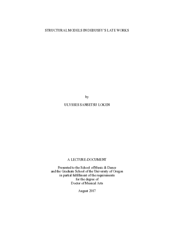 (PDF) Structural Models in Debussy's Late Works