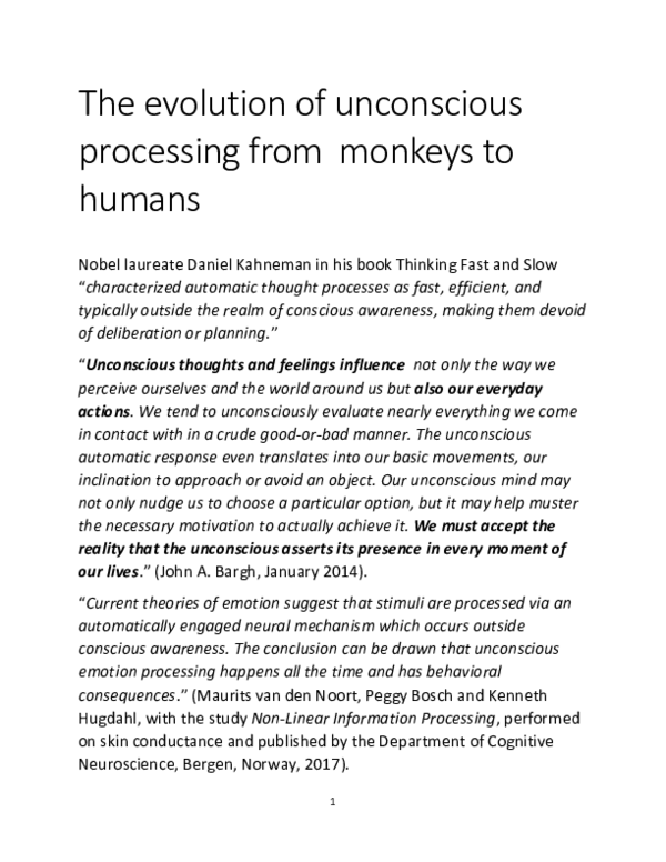(PDF) The evolution of unconscious processing from monkeys to humans.pdf