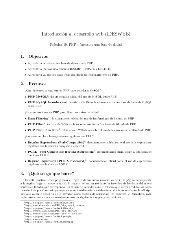 (PDF) iDESWEB: Práctica 10: PHP 4 (acceso a una base de datos) | Sergio Luján-Mora - Academia.edu
