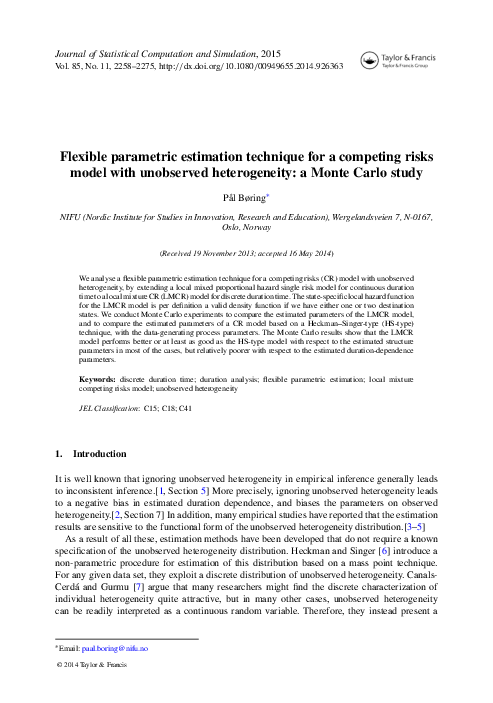 (PDF) Flexible parametric estimation technique for a competing risks ...