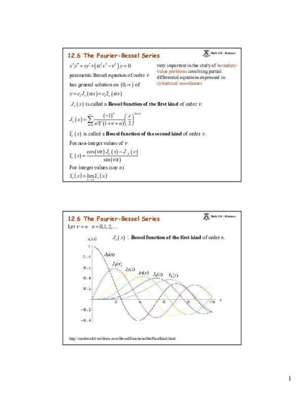 Pdf Fourier Bessel Series