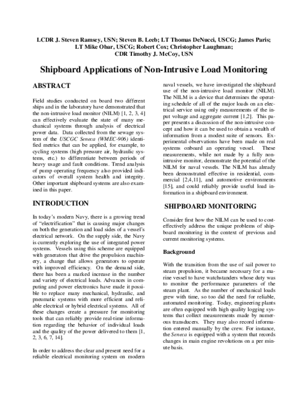(PDF) Applications of Non-Intrusive Load Monitoring