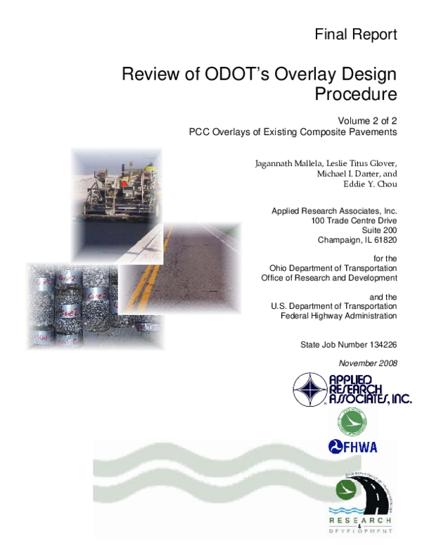 (PDF) Review of ODOT’s Overlay Design Procedure, Volume 2: PCC Overlays ...