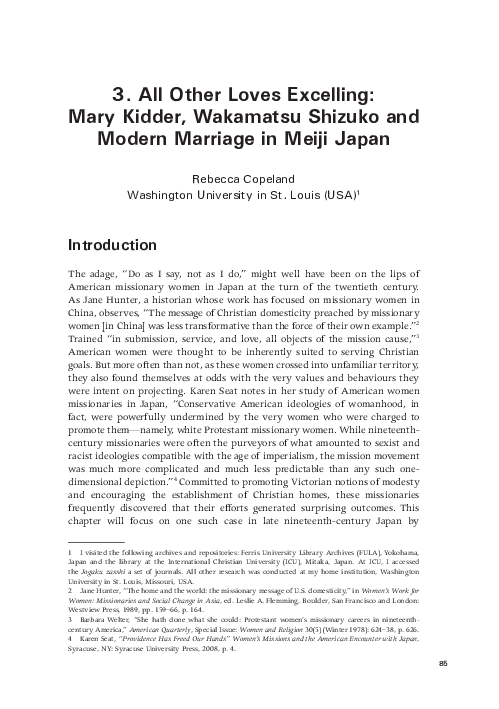 (PDF) All Other Loves Excelling: Mary Kidder, Wakamatsu Shizuko and ...