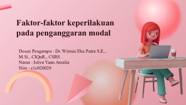 (PPT) PPT MATERI 11 FAKTOR KEPRILAKUAN PADA PENGANGGARAN MODAL