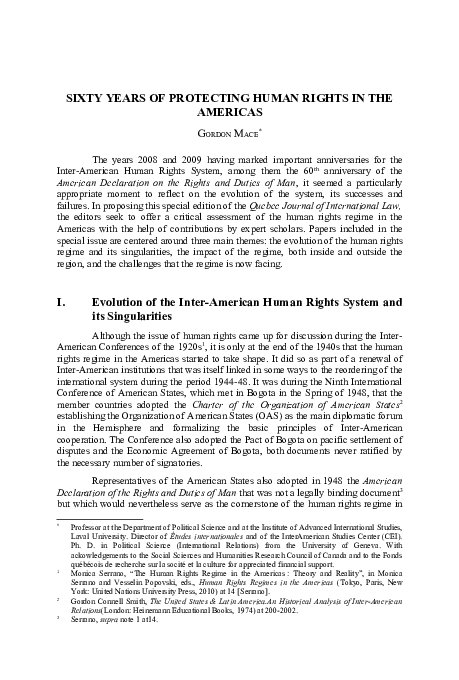 (PDF) Sixty Years of Protecting Human Rights in the Americas
