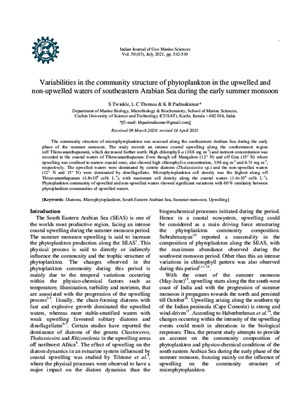 (PDF) Variabilities in the community structure of phytoplankton in the ...