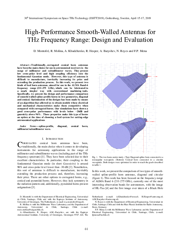 (PDF) High-Performance Smooth-Walled Horn Antennas for THz Frequency Range: Design and ...