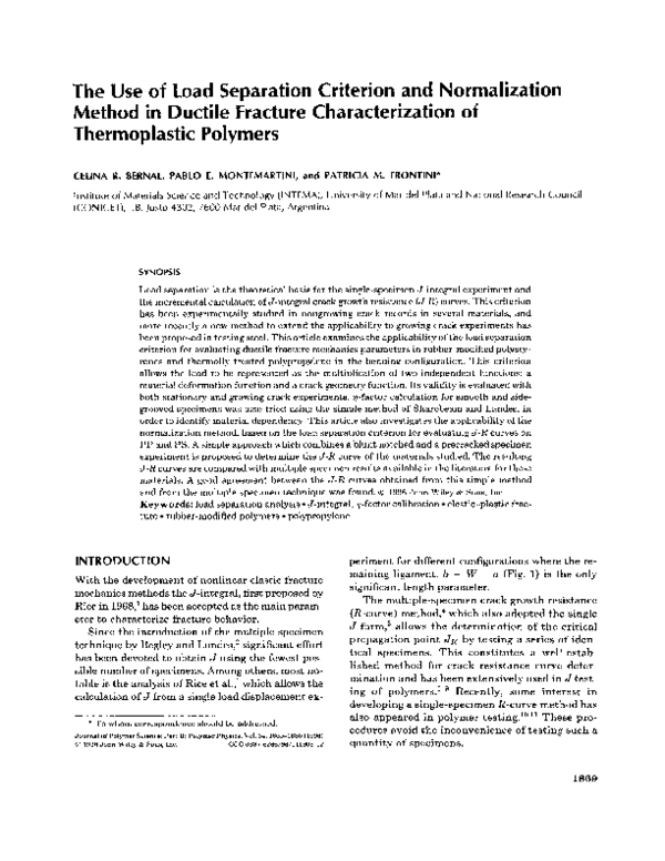 (PDF) The use of load separation criterion and normalization method in ...