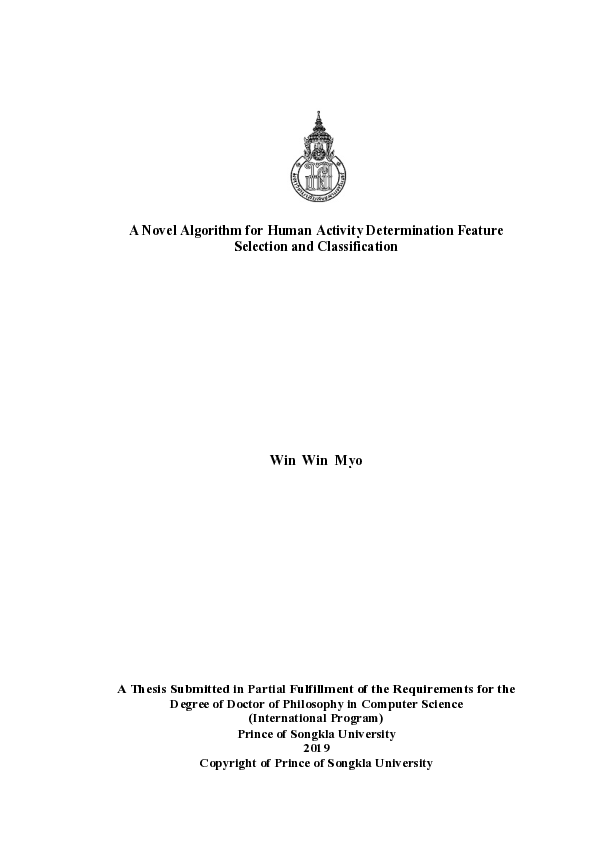 Pdf A Novel Algorithm For Human Activity Determination Feature Selection And Classification 