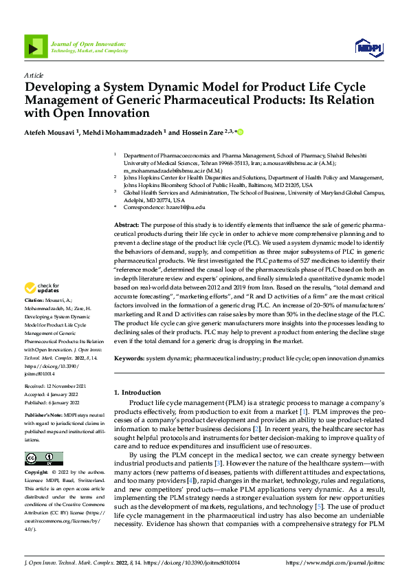 (PDF) Developing a System Dynamic Model for Product Life Cycle Management of Generic ...