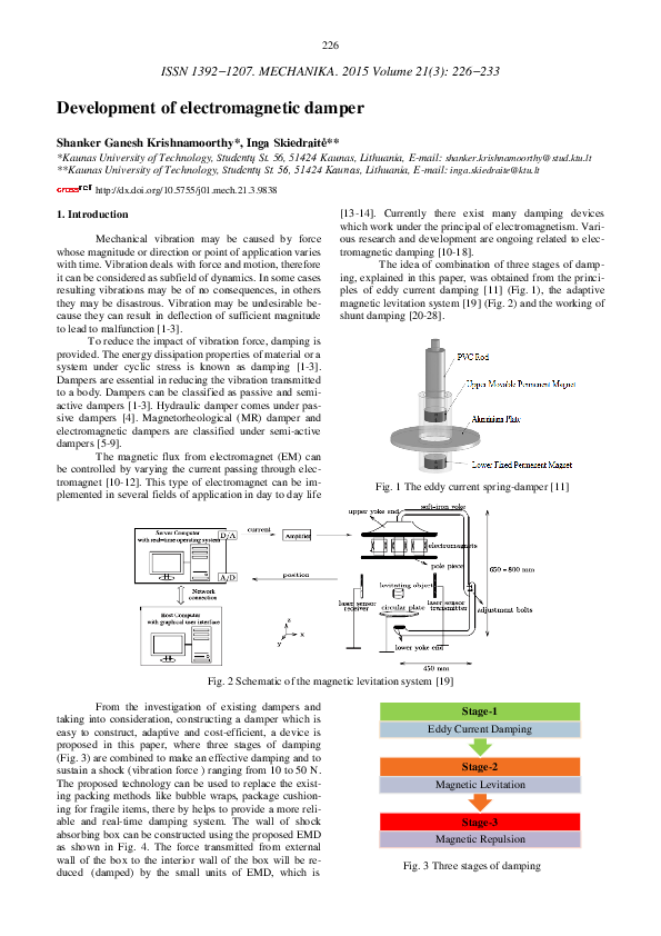 (PDF) Development of electromagnetic damper