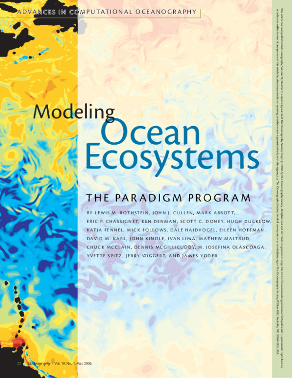 (PDF) Modeling Ocean Ecosystems: The PARADIGM Program