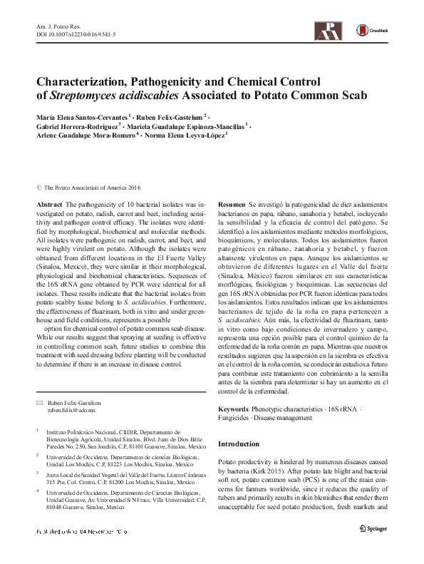 (PDF) Characterization, Pathogenicity and Chemical Control of ...