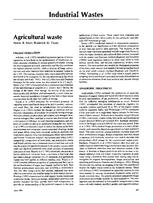 (PDF) Agricultural waste