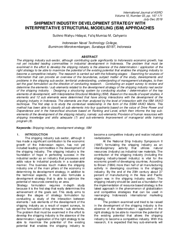 (PDF) Shipment Industry Development Strategy with Interpretative ...