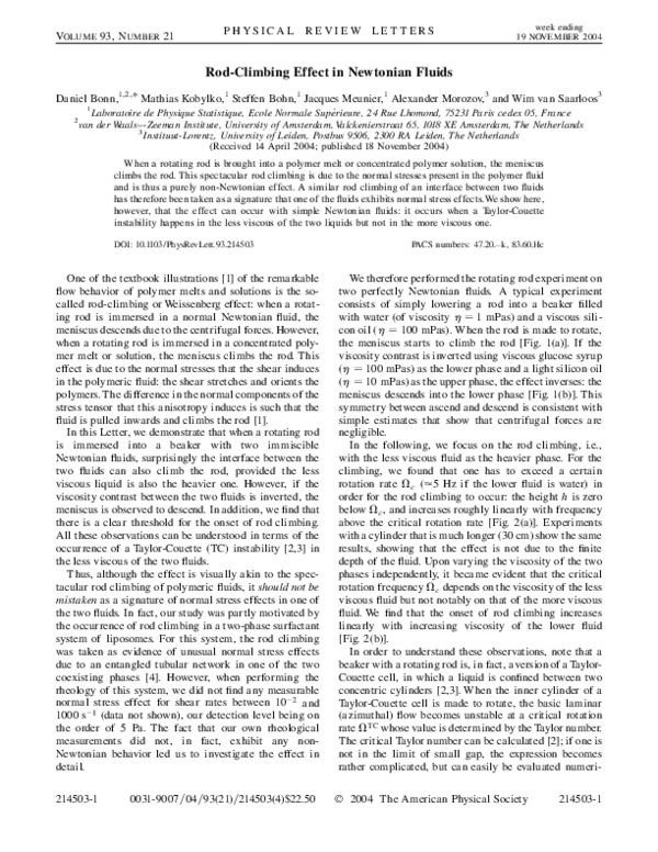 (PDF) A Newtonian Rod-Climbing effect