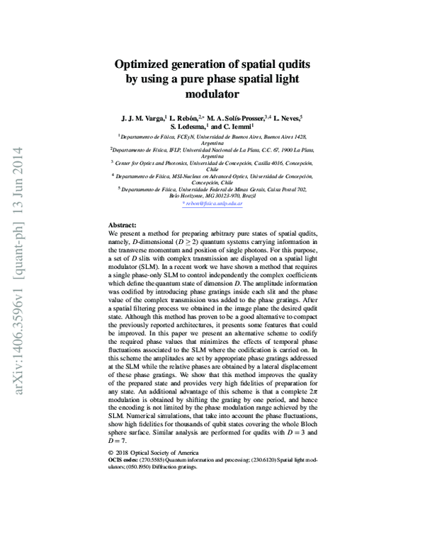 (PDF) Optimized generation of spatial qudits by using a pure phase ...