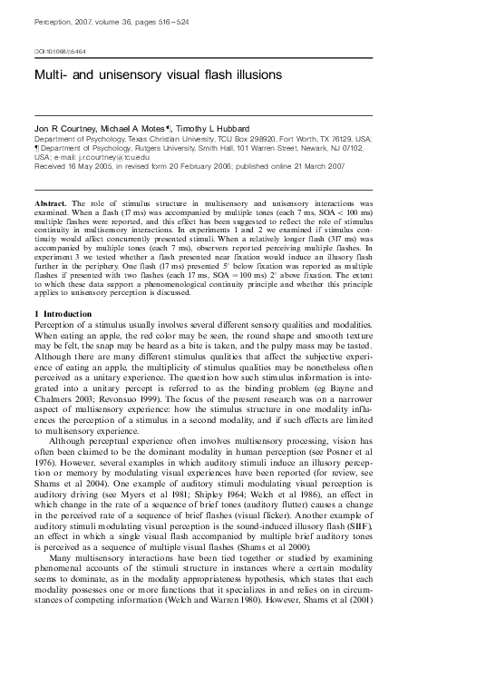 Multi- and unisensory visual flash illusions