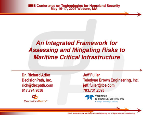 (PDF) An Integrated Framework for Assessing and Mitigating Risks to Maritime Critical Infrastructure