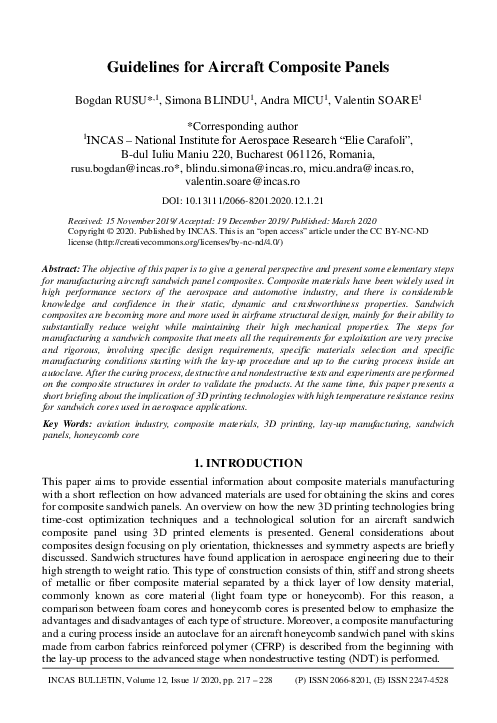 (PDF) Guidelines for Aircraft Composite Panels
