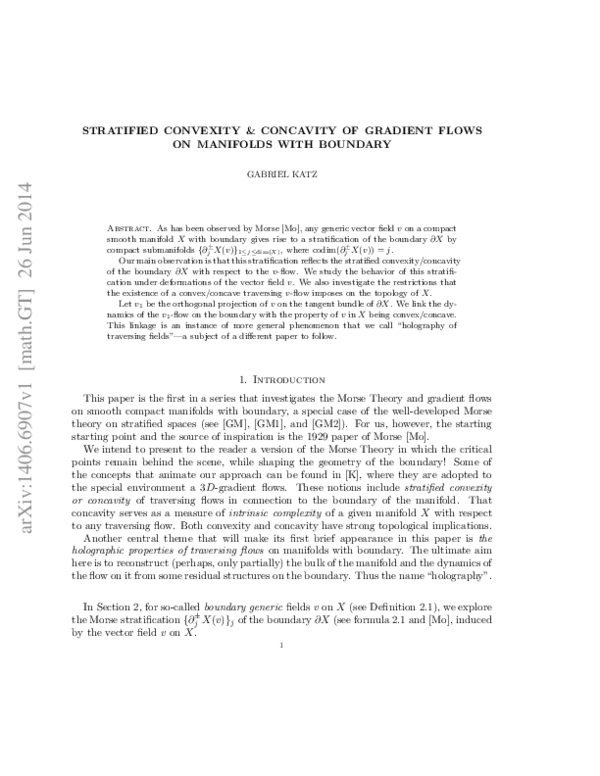 (PDF) Stratified Convexity & Concavity of Gradient Flows on Manifolds with Boundary