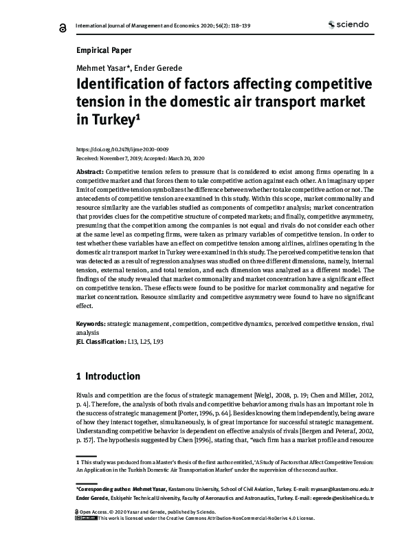 (PDF) Identification of factors affecting competitive tension in the ...