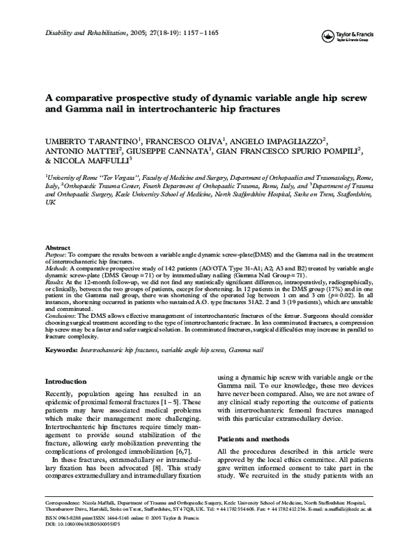 (PDF) A comparative prospective study of dynamic variable angle hip ...
