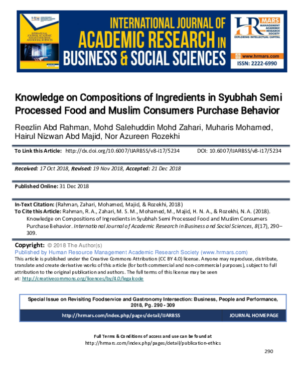 (PDF) Knowledge on Compositions of Ingredients in Syubhah Semi ...