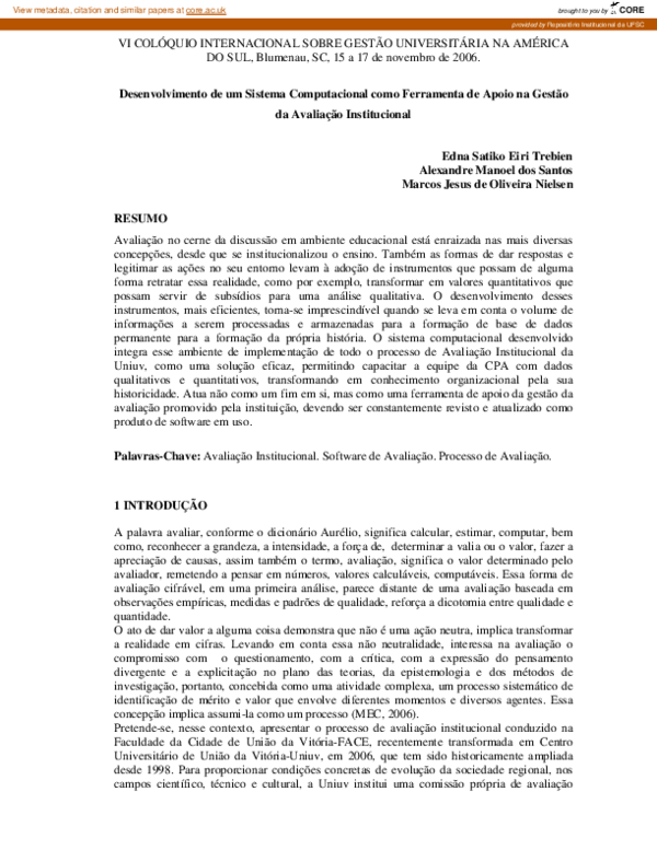 (PDF) Desenvolvimento de um Sistema Computacional como Ferramenta de Apoio na Gestão da ...