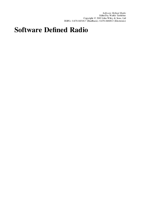 (PDF) Software defined radio: enabling technologies