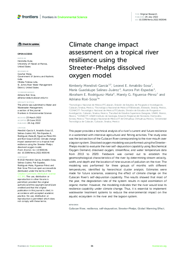 (PDF) Climate change impact assessment on a tropical river resilience ...