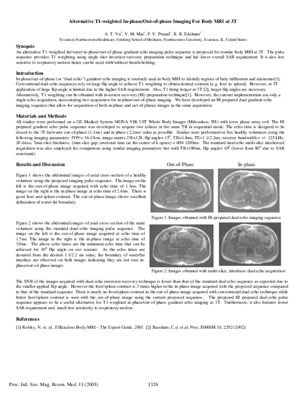(PDF) Alternative T1-weighted In-phase/Out-of-phase Imaging For Body ...