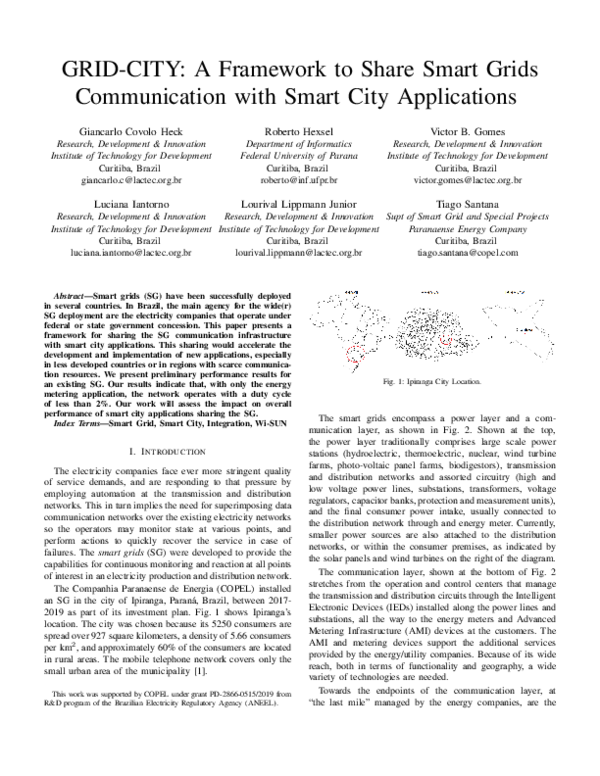 (PDF) GRID-CITY: A Framework to Share Smart Grids Communication with Smart City Applications