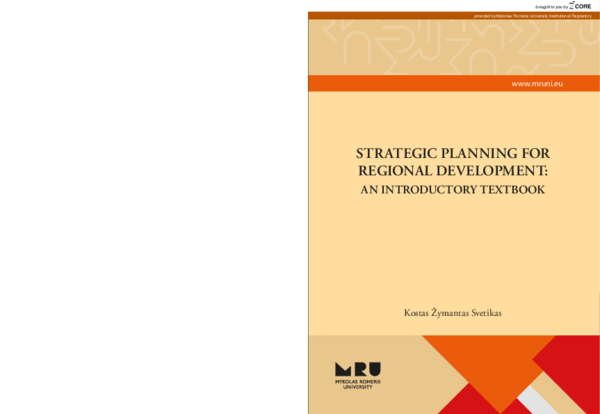 (PDF) Strategic planning for regional development