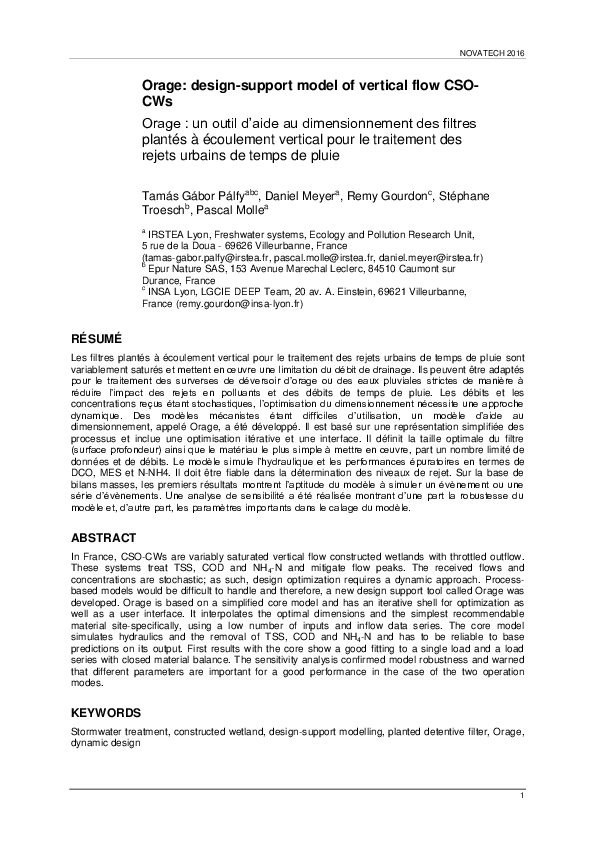 (PDF) Orage: design-support model of vertical flow CSO-CWs