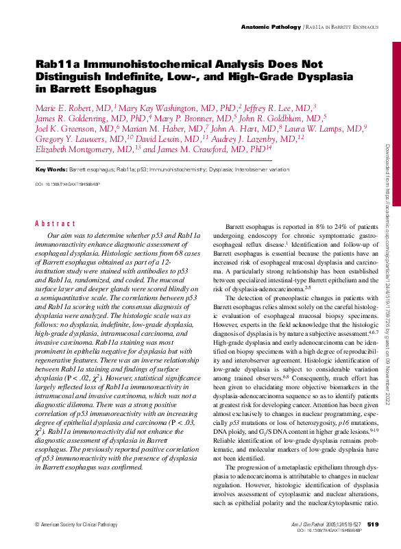 (PDF) Rab11a Immunohistochemical Analysis Does Not Distinguish ...