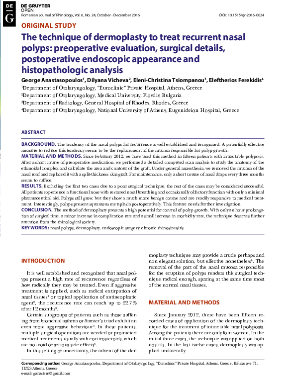 (PDF) The technique of dermoplasty to treat recurrent nasal polyps ...