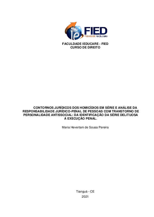 (PDF) FACULDADE IEDUCARE -FIED CURSO DE DIREITO CONTORNOS JURÍDICOS DOS ...
