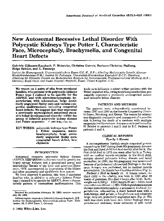 (PDF) An outline of Potter Syndrome | Towar Shilshi and Justin Vs ...