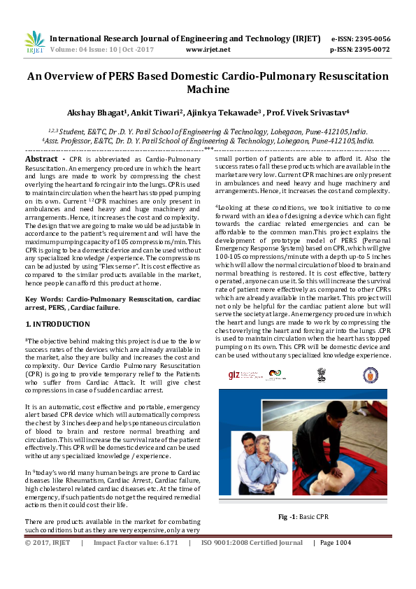 (PDF) An Overview of PERS Based Domestic Cardio-Pulmonary Resuscitation ...