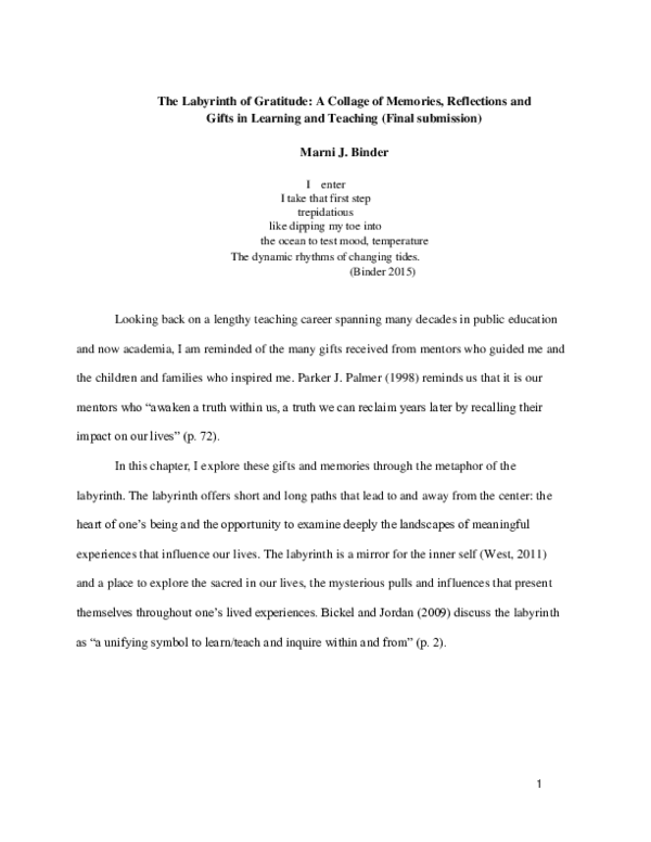 (PDF) Labyrinth of Gratitude: A Collage of Memories, Reflections and Gifts in Learning and ...